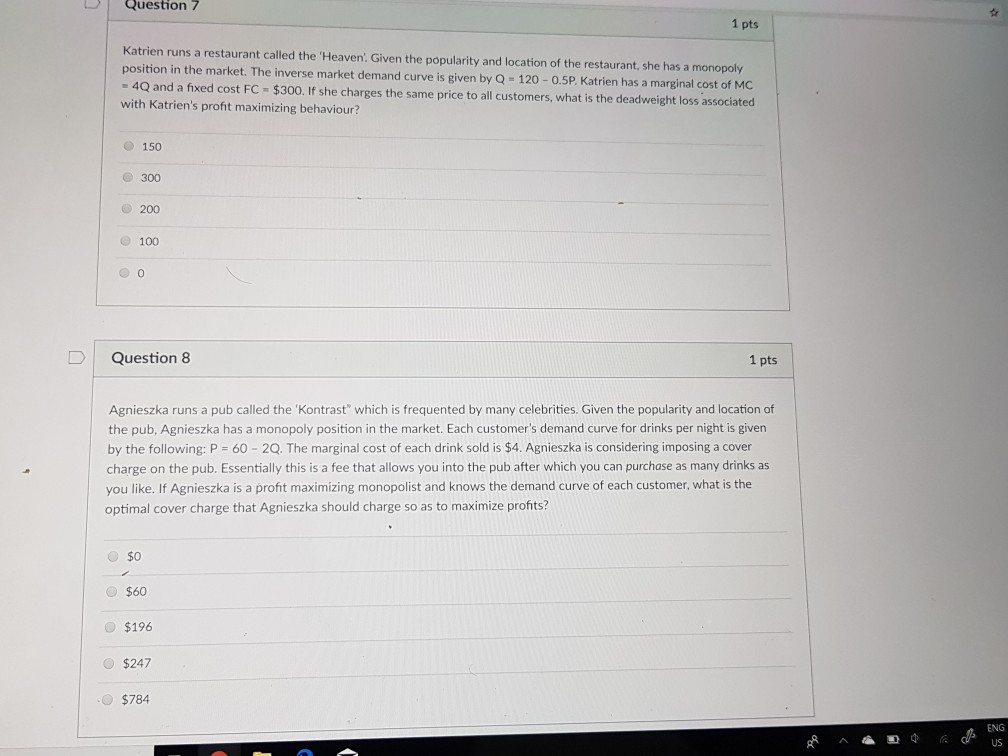 Solved Question 1 1 pts Consider a competitive constant-cost | Chegg.com