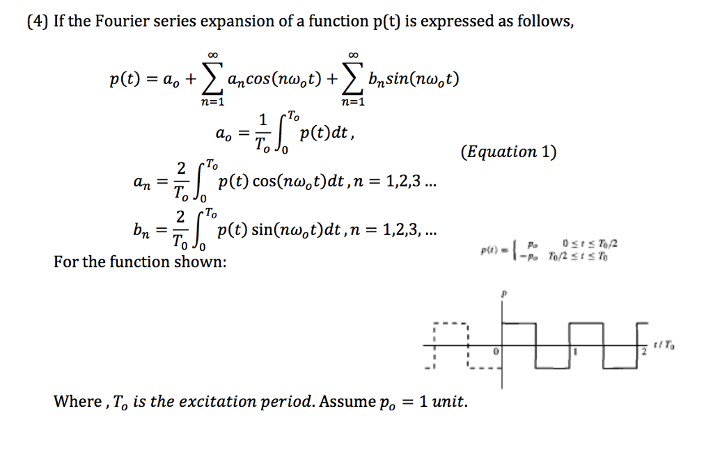 Solved (4) If the Fourier series expansion of a function | Chegg.com