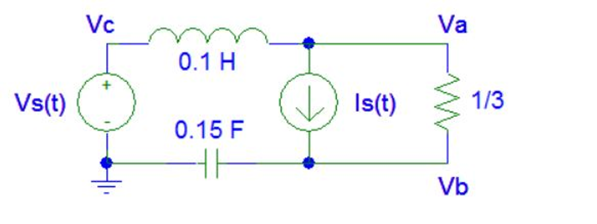 Solved 1 (a) Use superposition to find Vb(t) given Is(t) = | Chegg.com