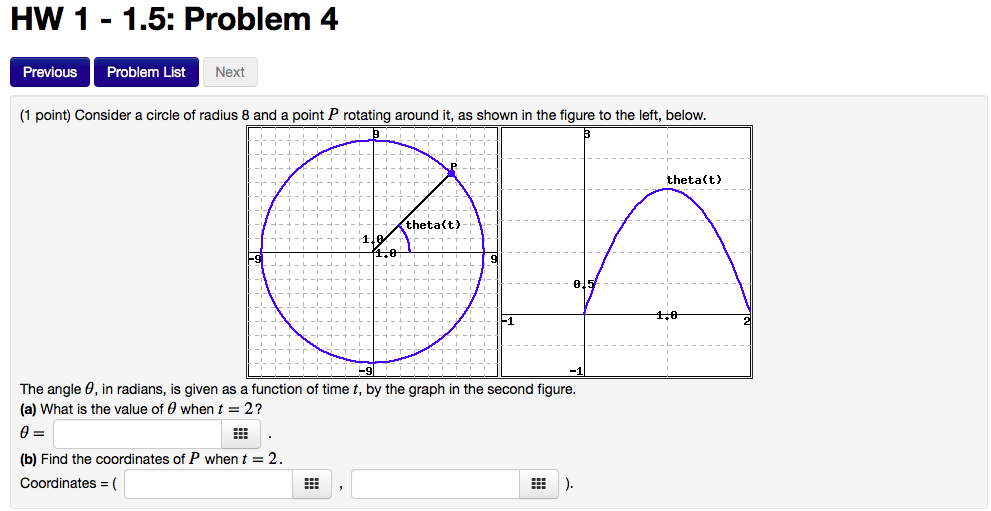 Solved Consider a circle of radius 8 and a point P rotating | Chegg.com