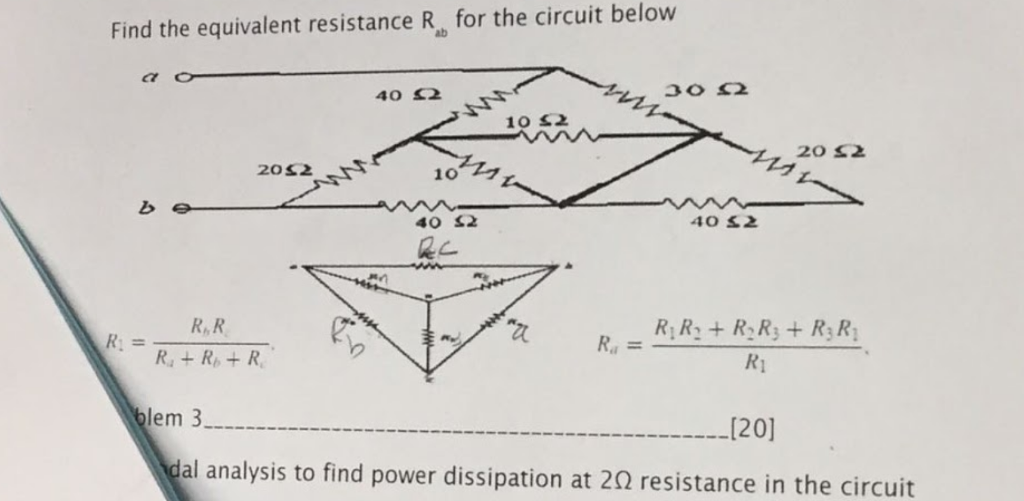 Solved Find REQ for the circuit below, using Wye-delta | Chegg.com