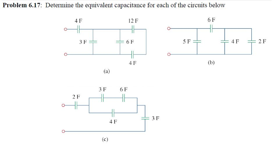 Solved Problem 6.17: Determine the equivalent capacitance | Chegg.com