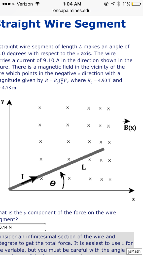 Solved A straight wire segment of length L makes an angle of | Chegg.com
