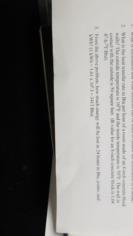 Solved 2. What is the heat transfer rate in Btu per hour of | Chegg.com
