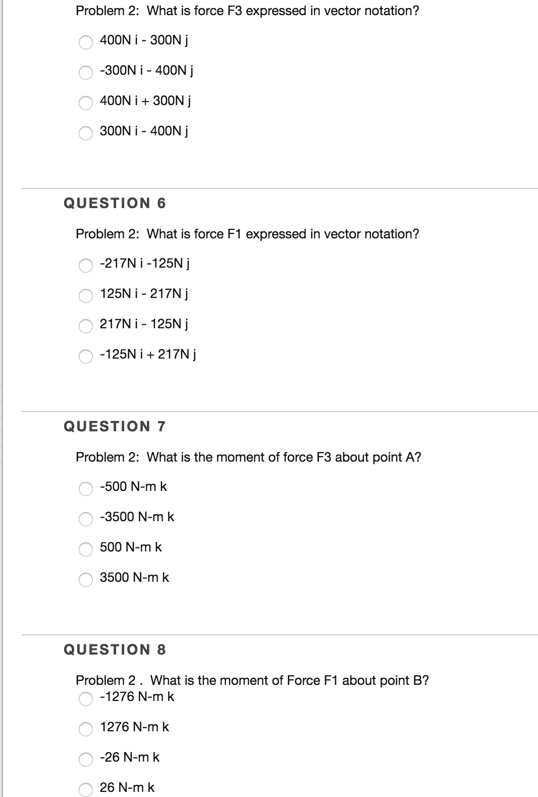 Solved Using vector notation, calculate the moment of the | Chegg.com