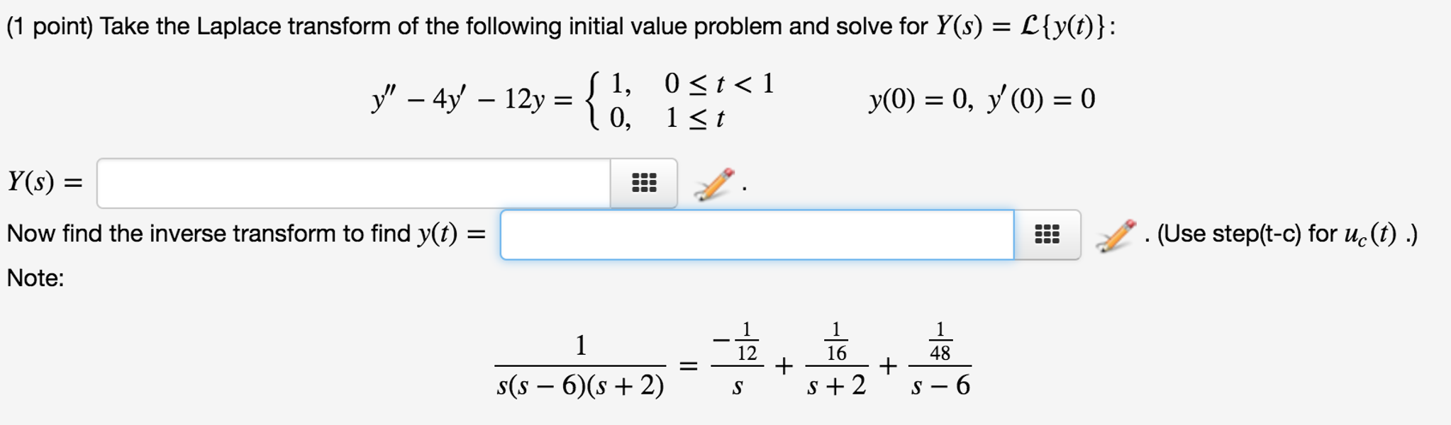 Solved Take the Laplace transform of the following initial | Chegg.com