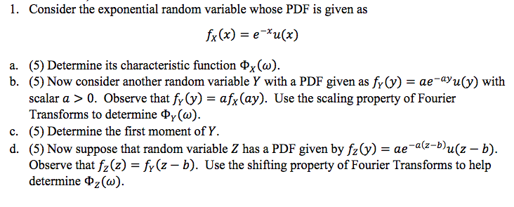 Consider the exponential random variable whose PDF is | Chegg.com