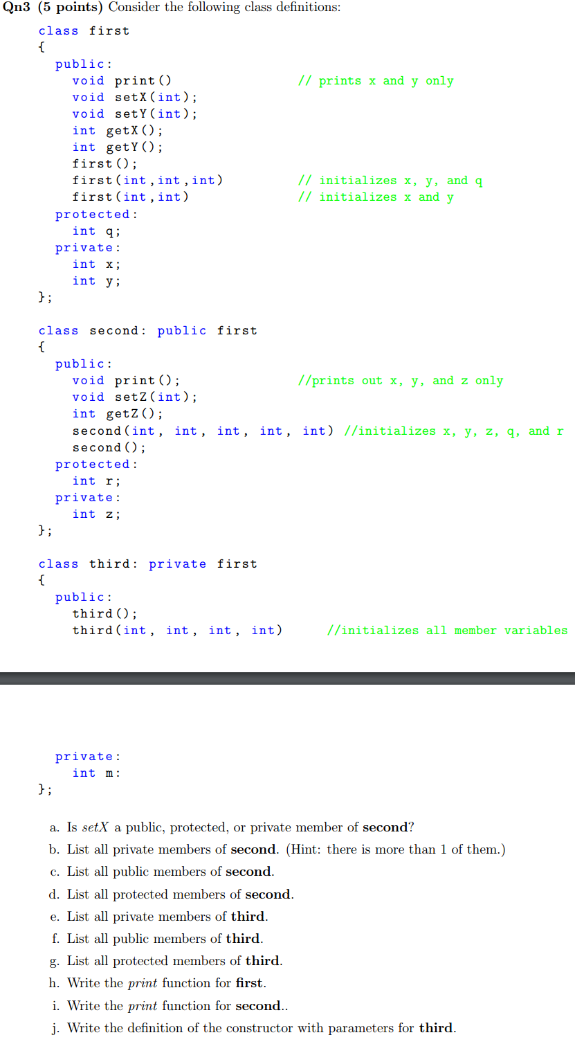 Solved Consider the following class definitions: Is set X a | Chegg.com