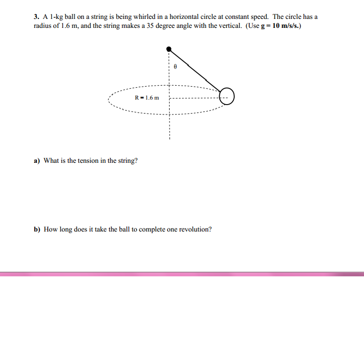 Solved A 1-kg ball on a string is being whirled in a | Chegg.com