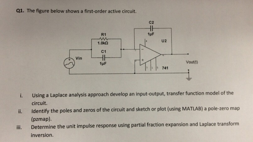 Solved Q1. The figure below shows a first -order active | Chegg.com