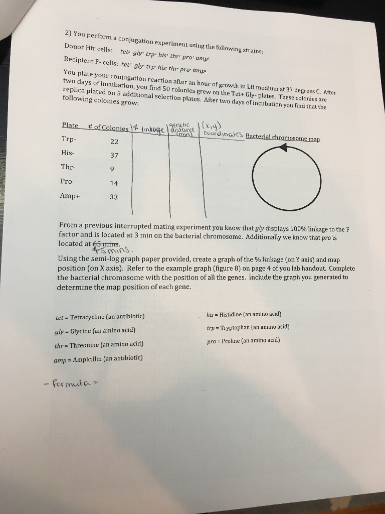 2) You perform a conjugation experiment using the | Chegg.com