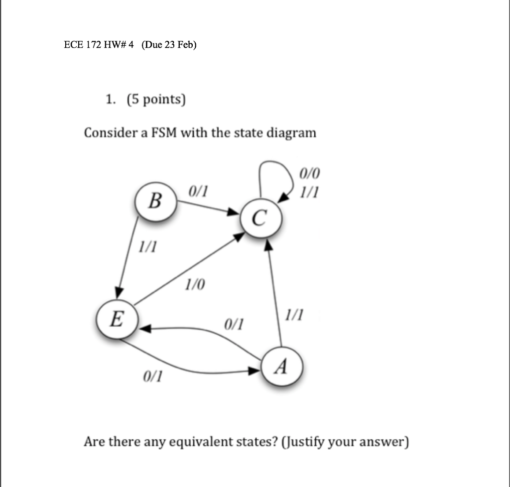 Solved Consider a FSM with the state diagram Are there any | Chegg.com
