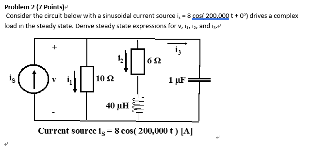 Solved Consider the circuit below with a sinusoidal current | Chegg.com