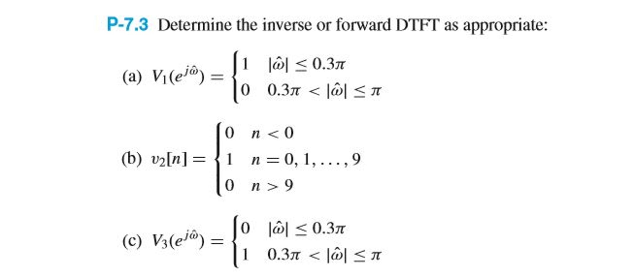 Solved Determine the inverse or forward DTFT as appropriate: | Chegg.com