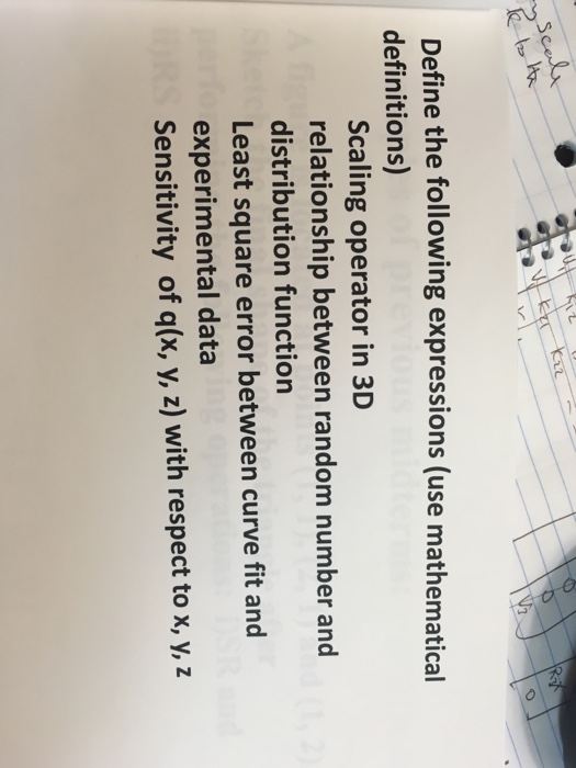Solved Define the following expressions (use mathematical | Chegg.com