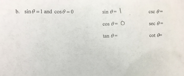 Solved sin theta = 1 and cos theta = 0 sin theta = cos | Chegg.com