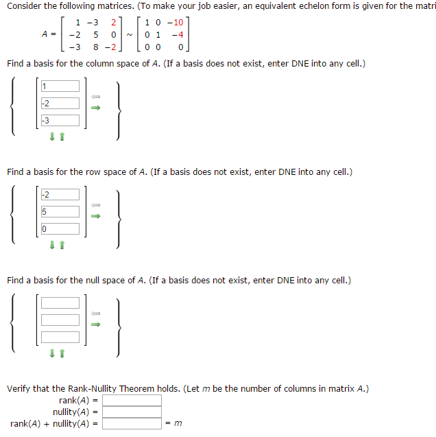 Solved Consider the following matrices. (To make your job | Chegg.com