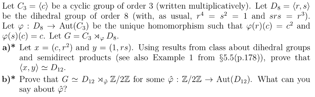 Solved This question is about "Group Theory". The | Chegg.com