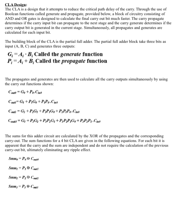 Solved The CLA is a design thatt attempts to reduce the | Chegg.com