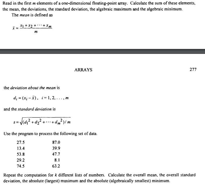 Solved Read in the first m elements of a one-dimensional | Chegg.com