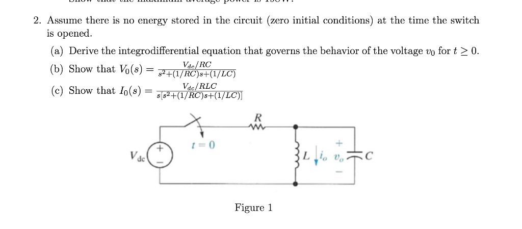 Solved Assume there is no energy stored in the circuit (zero | Chegg.com