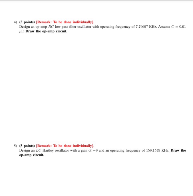 Solved 4) (5 points) [Remark: To be done individually]. | Chegg.com