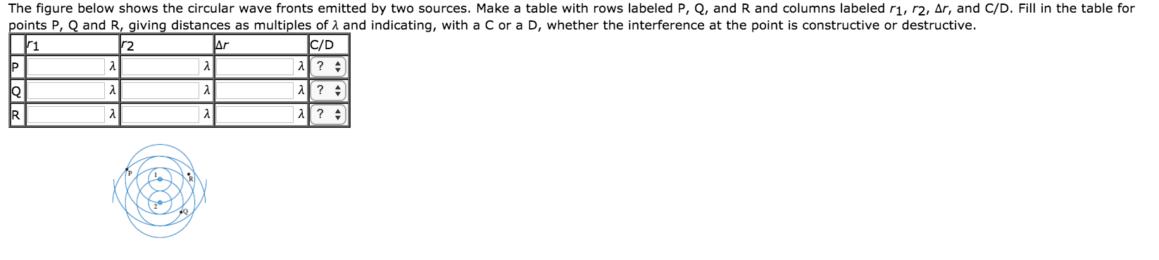 Solved The figure below shows the circular wave fronts | Chegg.com