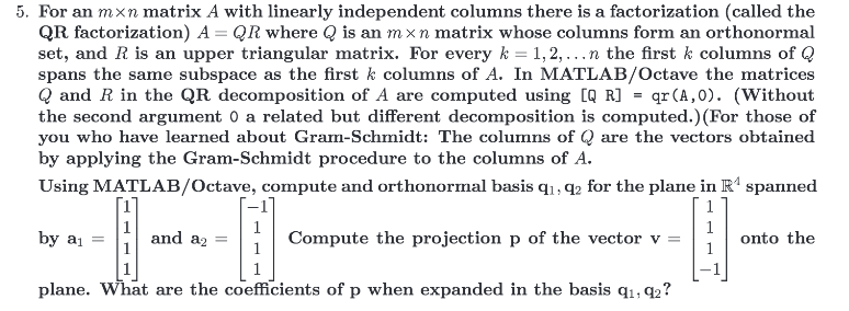 For an mxn matrix A with linearly independent columns | Chegg.com