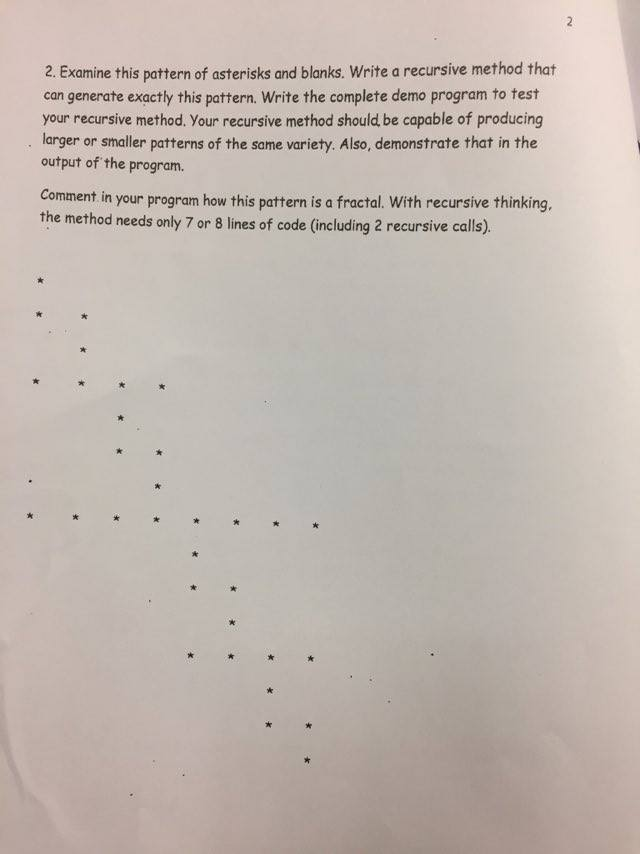 Solved 2. Examine this pattern of asterisks and blanks. | Chegg.com