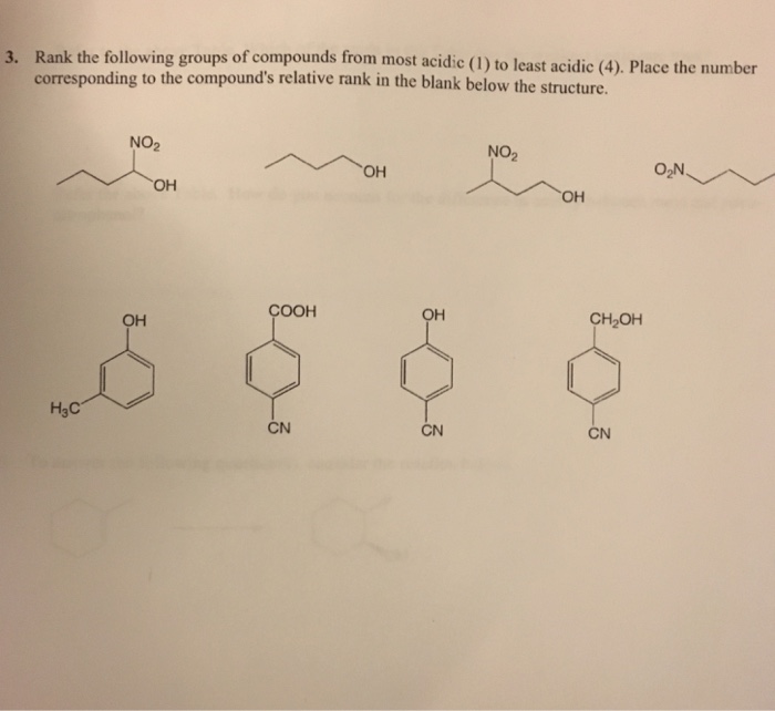 Solved Rank the following groups of compounds from most | Chegg.com