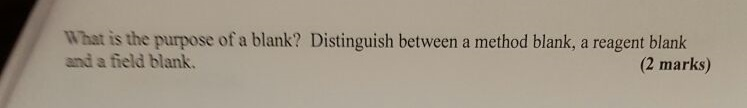 Solved What is the purpose of a blank? Distinguish between a | Chegg.com