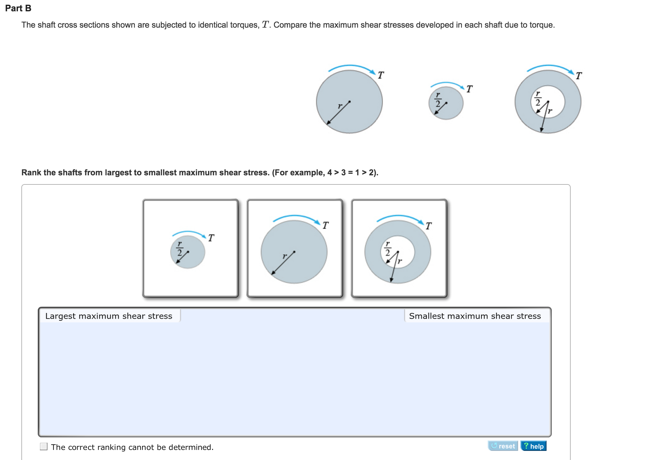 Solved The shaft cross sections shown are subjected to | Chegg.com