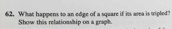 Solved What happens to an edge of a square if its area is | Chegg.com