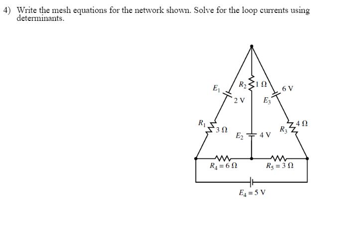Solved Write the mesh equations for the network shown. Solve | Chegg.com