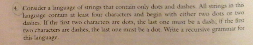 Solved Consider a language of strings that contain only dots | Chegg.com