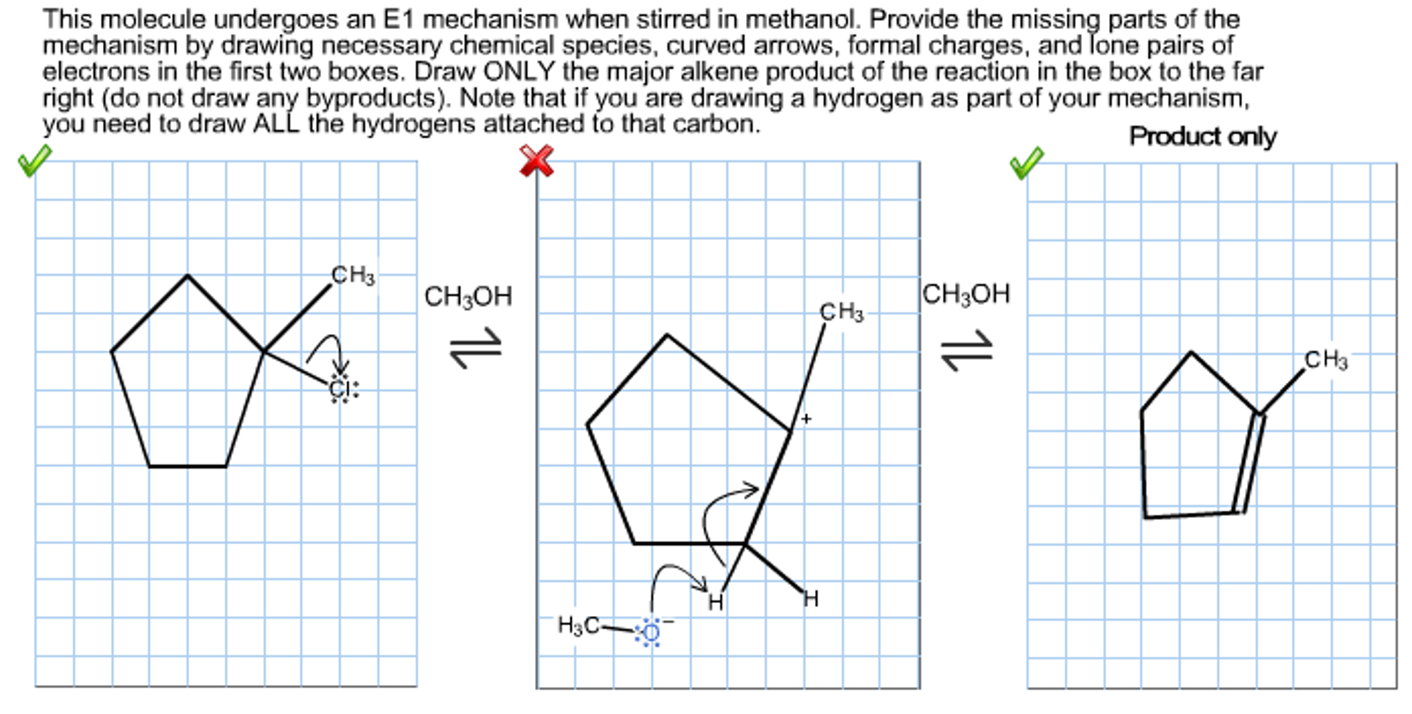 Solved This molecule undergoes an E1 mechanism when stirred | Chegg.com