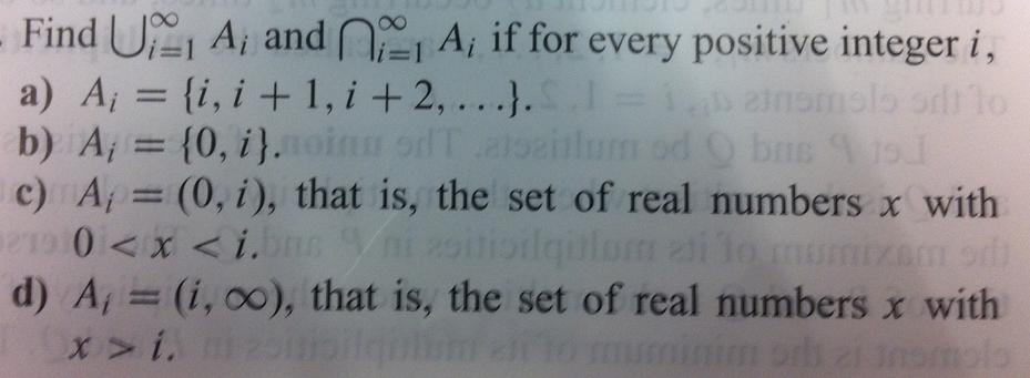 Solved Find U infinity i = 1 Ai and infinity i = 1 Ai if | Chegg.com Solved Find U infinity i = 1 Ai and infinity i = 1 Ai if | Chegg.com