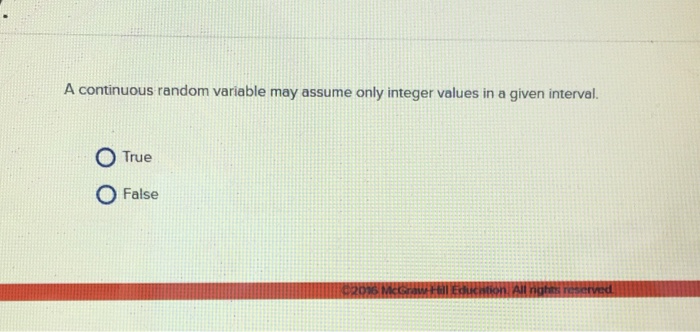 Solved A continuous random variable may assume only integer | Chegg.com