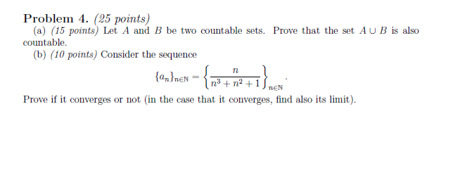 Solved (a) Let A and B be two countable sets. Prove that the | Chegg.com