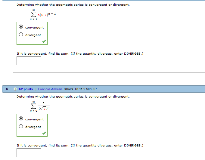 Solved Determine Whether The Geometric Series Is Convergent