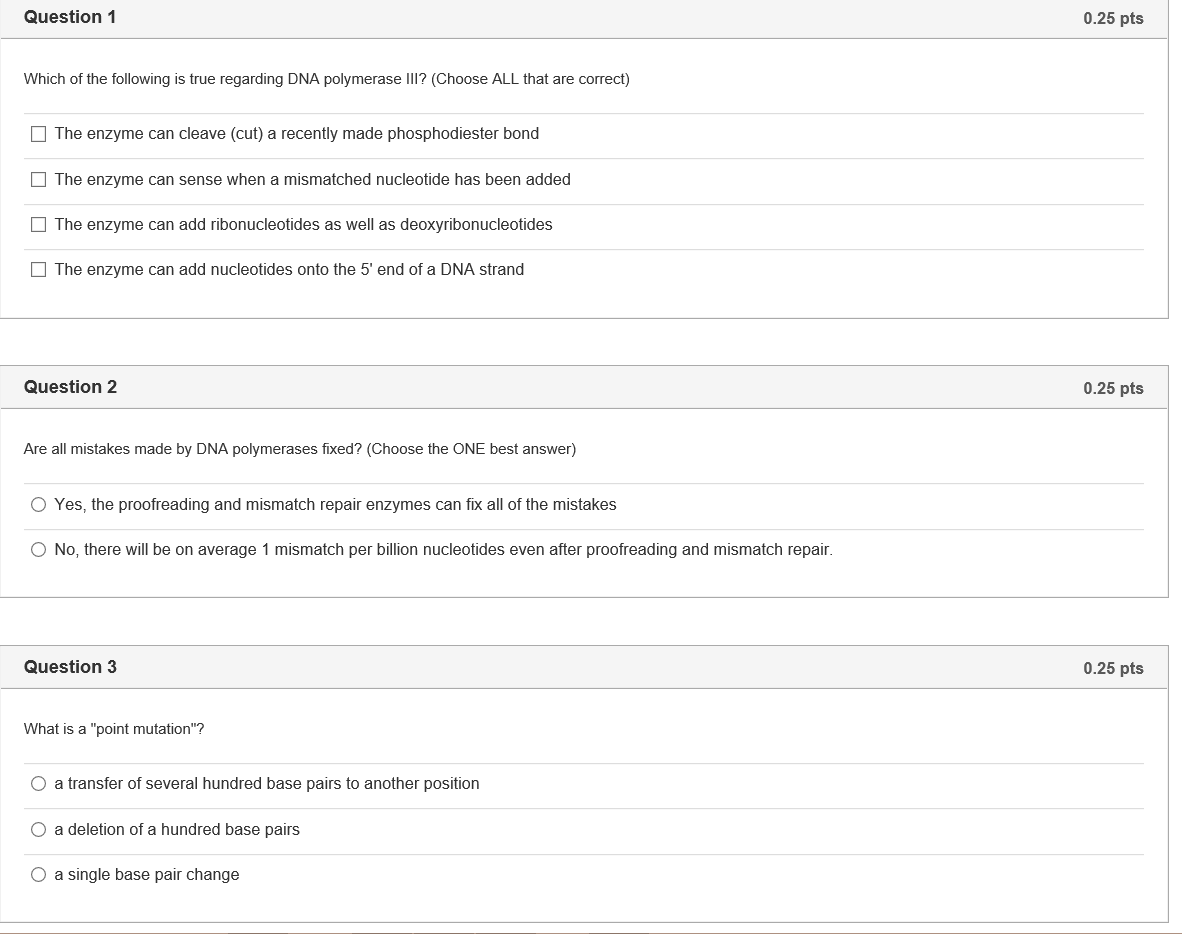 Solved Question 1 0.25 pts Which of the following is true | Chegg.com