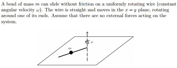 Solved A bead of mass m can slide without friction on a | Chegg.com