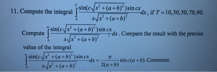 Solved Compute the integral integral 0 T sin(c square root | Chegg.com
