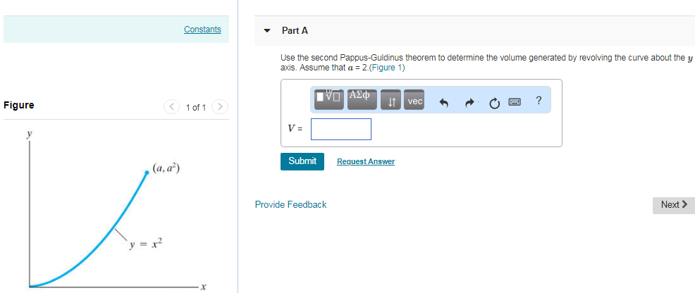 Solved Constants ? Part A Use the second Pappus-Guldinus | Chegg.com