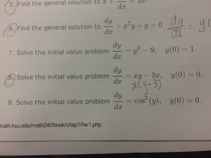Solved Find the general solution to dy/dx + x^2y + y = 0 | Chegg.com
