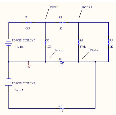 Solved Calculate the theoretical voltage at each node of the | Chegg.com