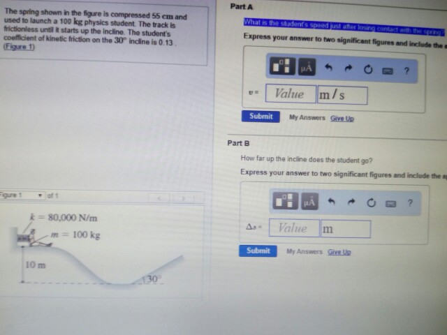 Solved Part A The spring shown in the figure is compressed | Chegg.com