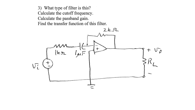 Solved What type of filter is this? Calculate the cutoff | Chegg.com