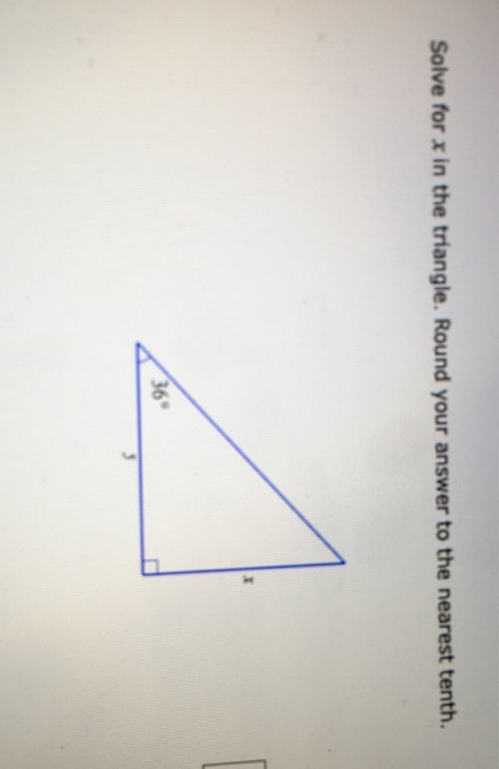 Solved Solve for x In the triangle Round your answer to the | Chegg.com