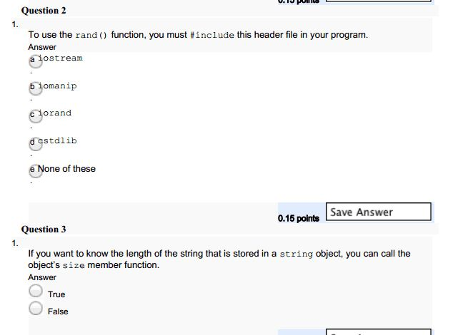 Solved To use the rand () function, you must # include this | Chegg.com